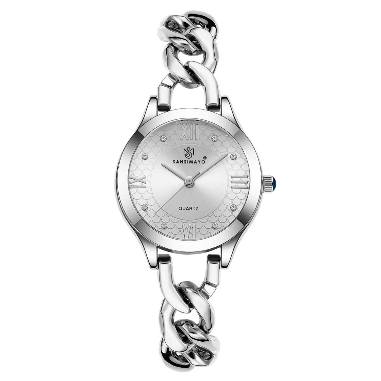 Zeenat Silver Green Dial Quartz Watch – SansiMayo