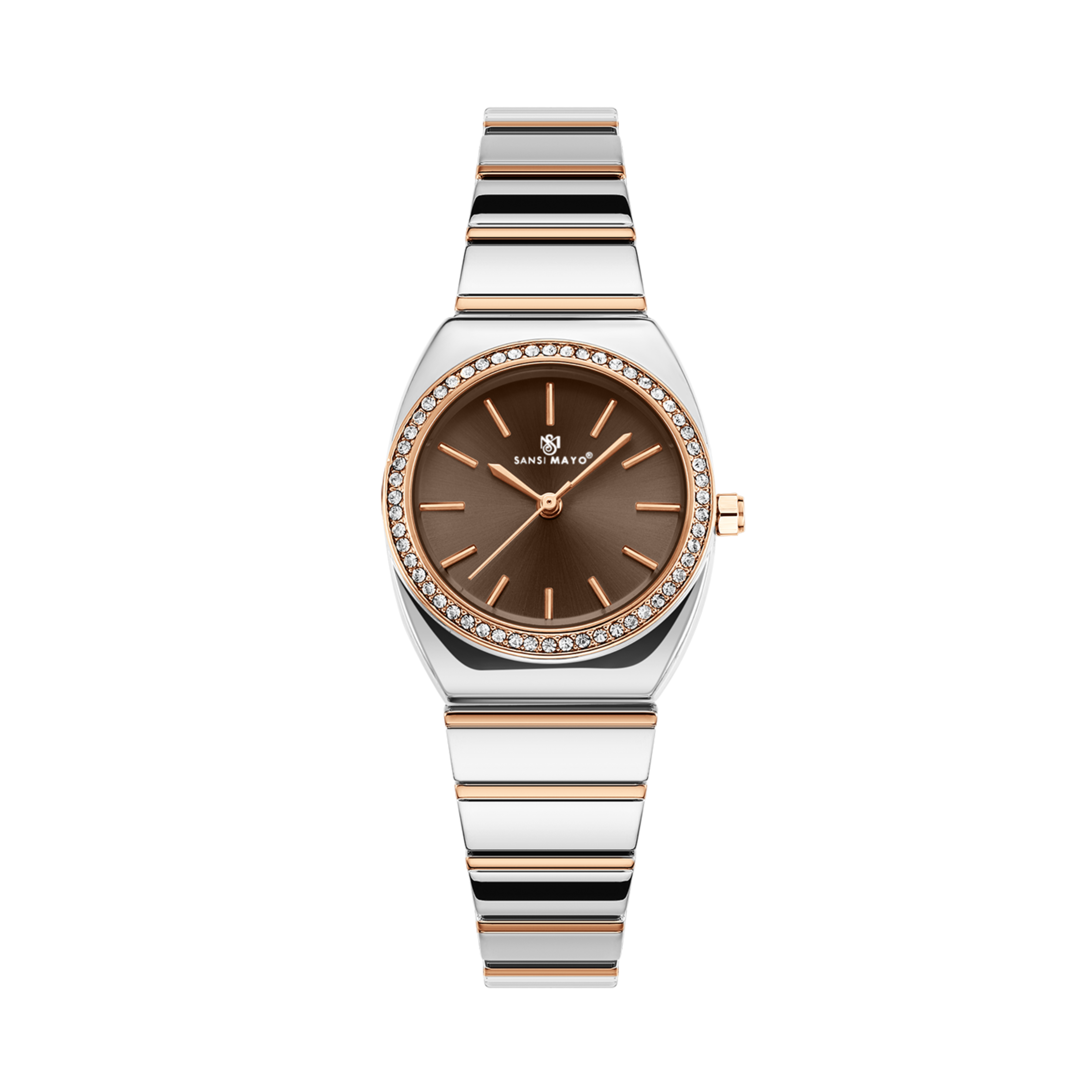 sansi-mayo-mika-brown-dial-two-tone-silver-rose-gold-egyptian-stone ...