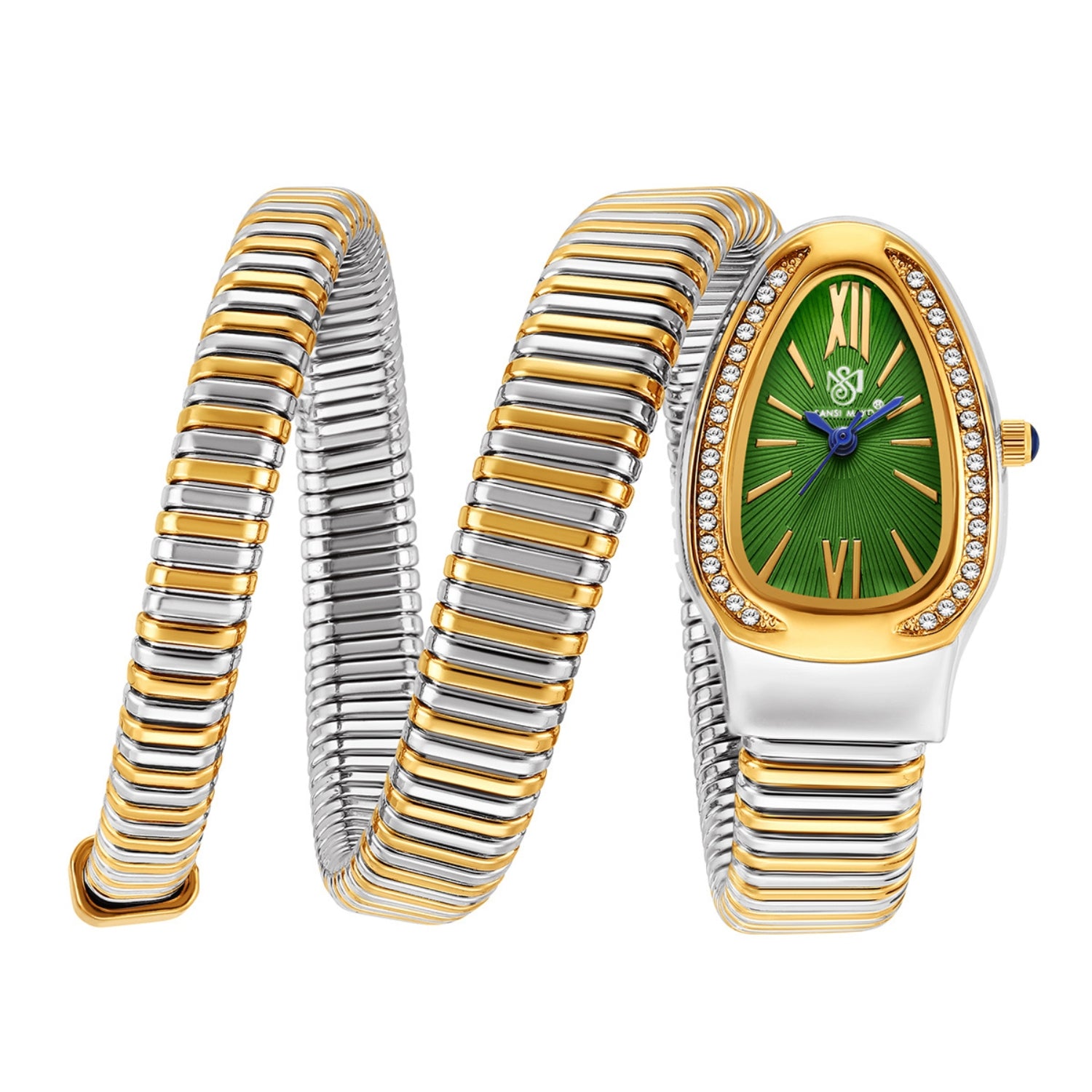 Sansi Mayo Cobra Watch -Two Tone Silver Gold (Green Dial) – SansiMayo