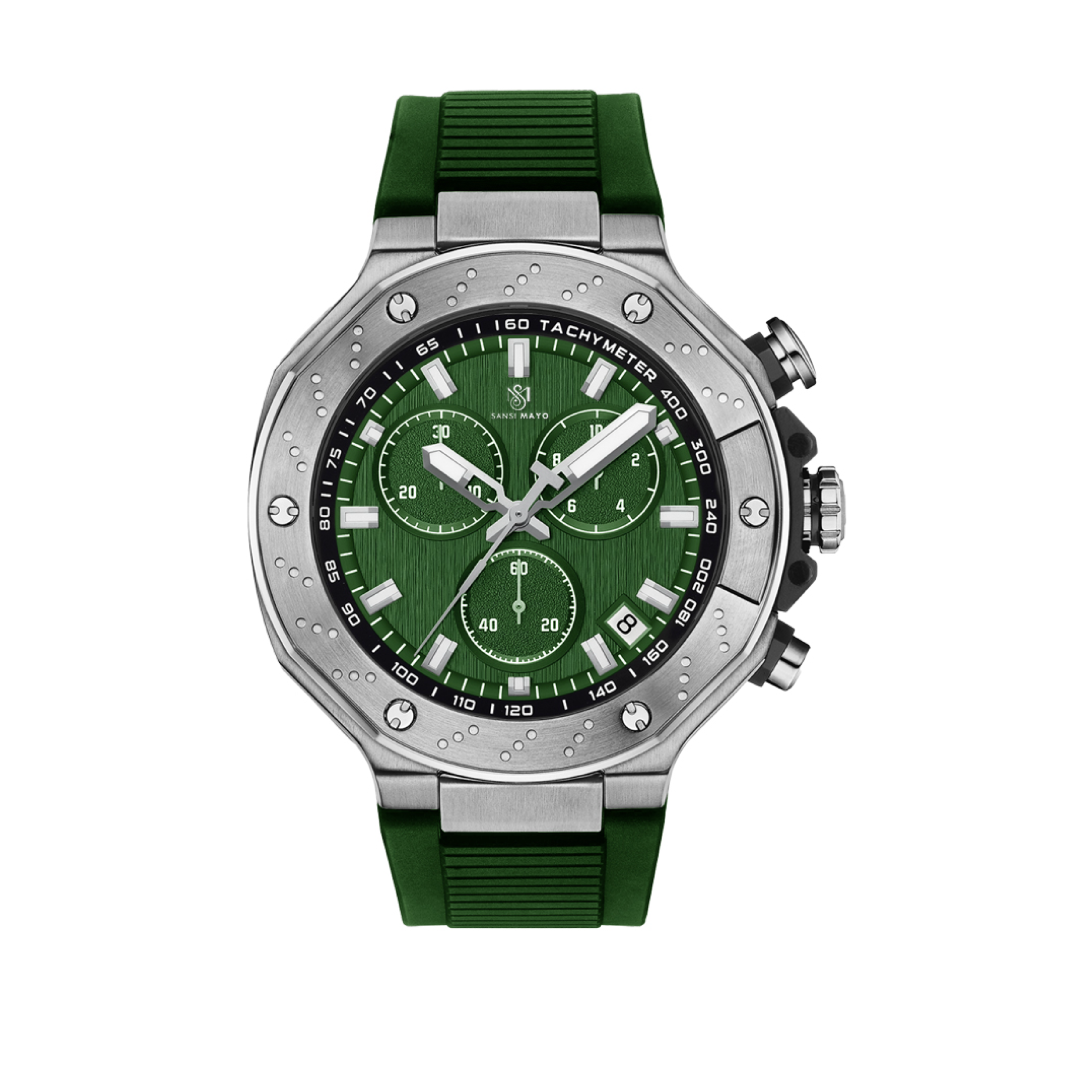 Sansi Mayo Romano Watch for Men -Green Dial, Date & Second Sub-Dials ...