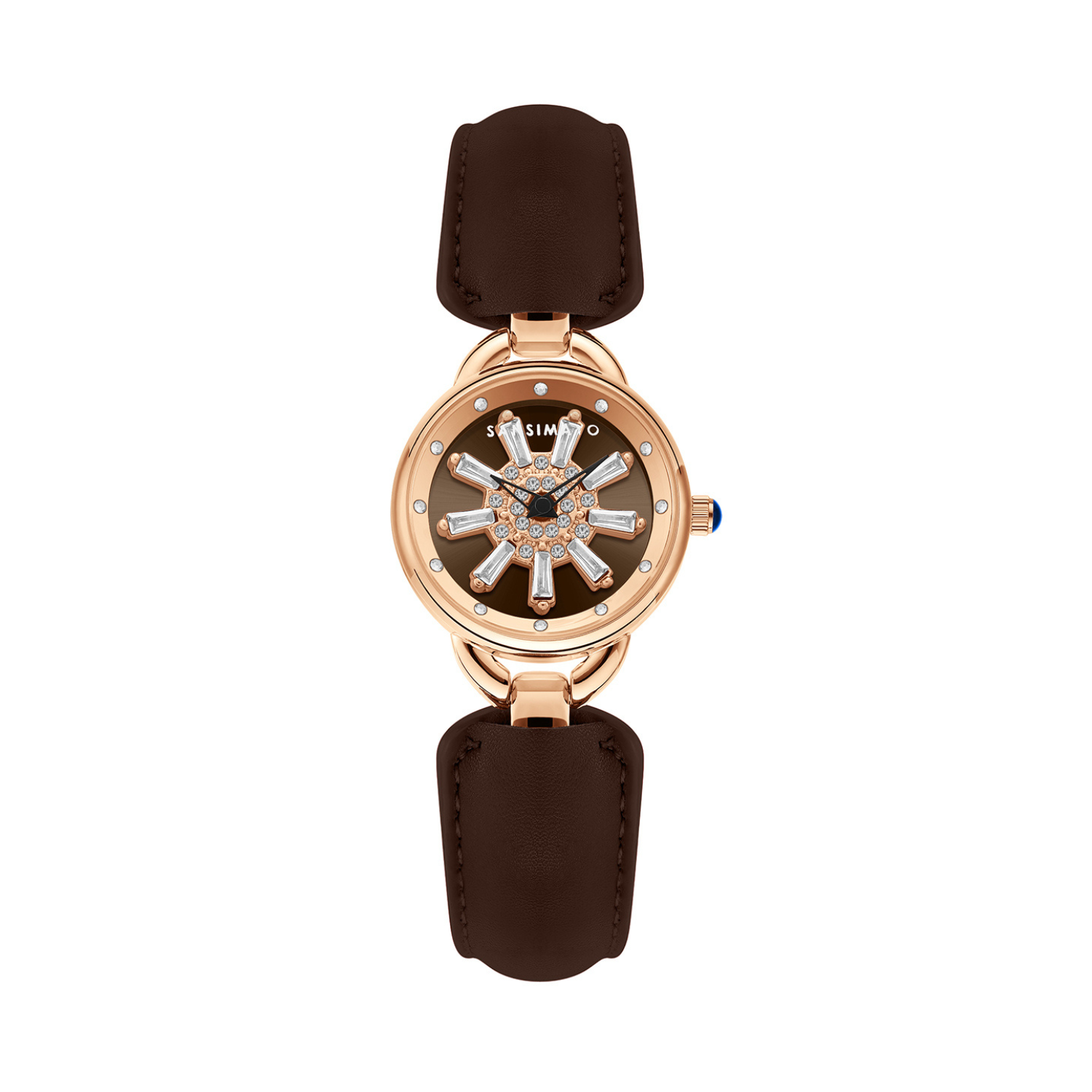 Aurora Women Dynamic Rotating Dial Watch Ð Brown Dial – SansiMayo
