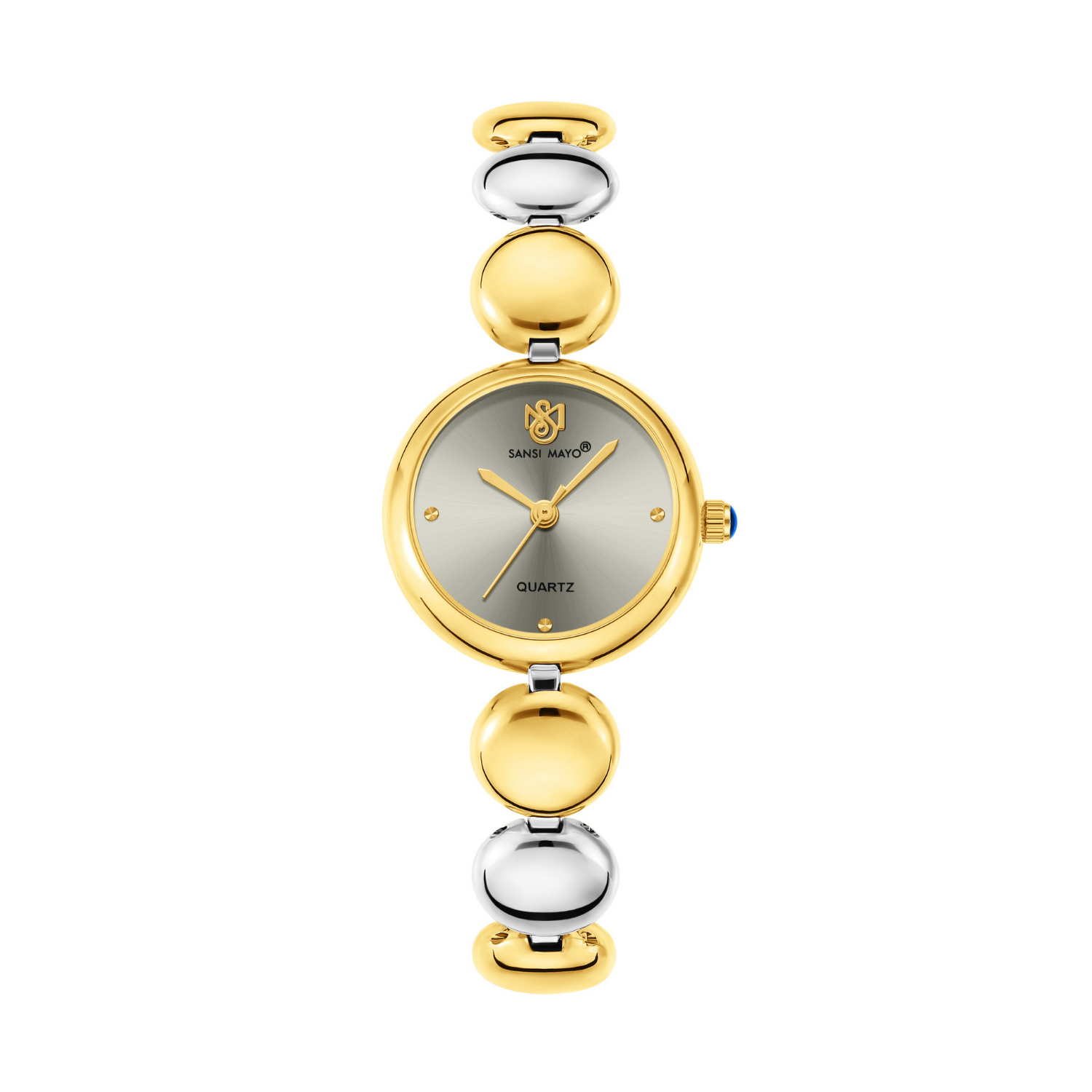 Sansi Mayo LYANA — Grey Dial, Two Tone Silver Gold Stainless Steel Wom ...
